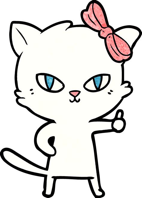 Cute Cartoon Cat Giving Thumbs Up Symbol 45261357 Png