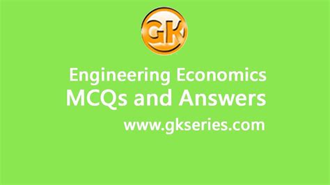 Engineering Economics Multiple Choice Questions And Answers