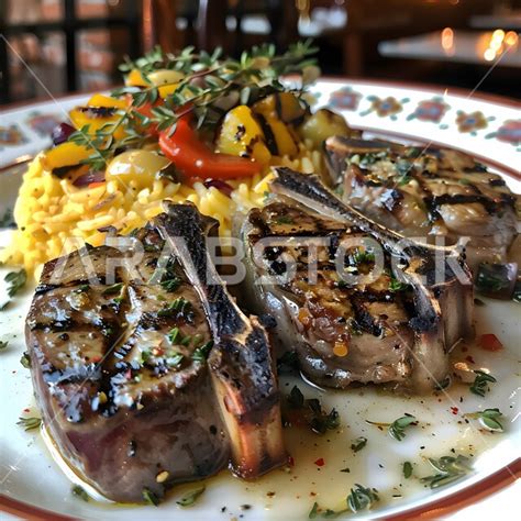 Grilled Lamb Chops With Risotto Photo