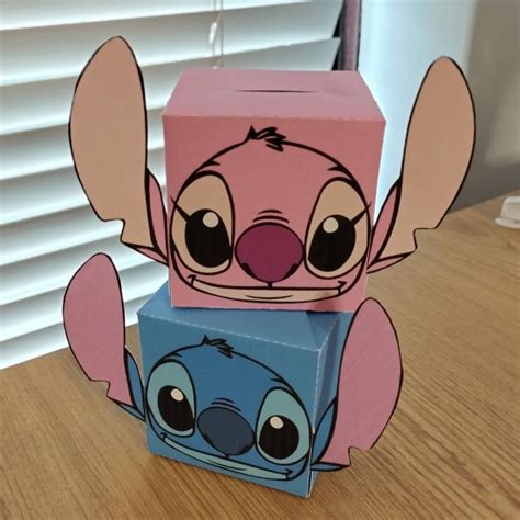 Stitch Party Printable Cube T Boxes Digital Pdf Download Etsy