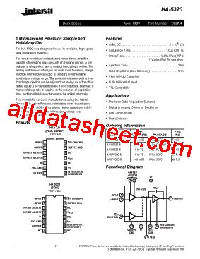 HA1 5320 5 Datasheet PDF Intersil Corporation