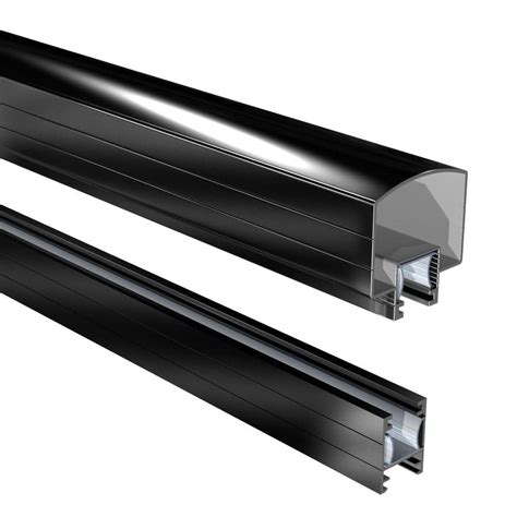 Peak Aluminum Railing Ft Black Aluminum Deck Railing Hand And Base Rail The Home Depot