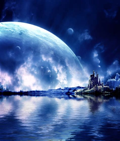 Landscape In Fantasy Planet Stock Illustration Illustration Of