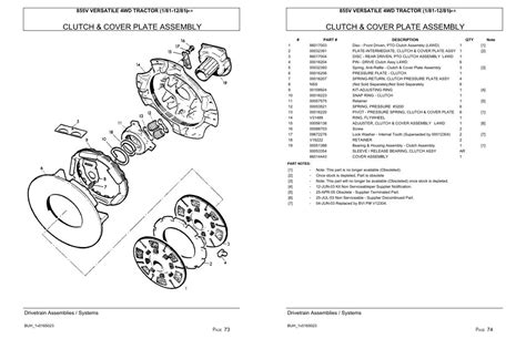 Versatile Tractor 855v 4wd Parts Catalog 1981