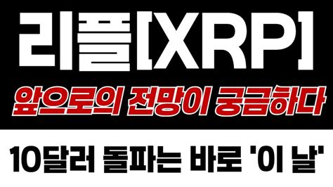 리플 전망 리플 앞으로의 전망이 궁금하다 10달러 돌파는 바로 이 날 업비트시황 코인시황 급등코인추천 리플대응 Youtube