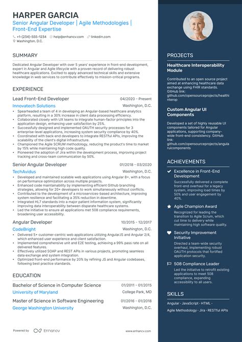 5 Angular Developer Resume Examples And Guide For 2024