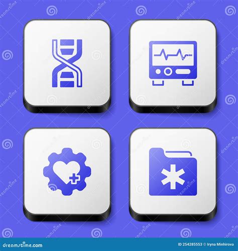 Het Dna Symbool Monitor Instellen Met Het Cardiogram Hartkruis En Het