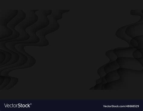 Abstract Black Background With Waved 3d Design Vector Image