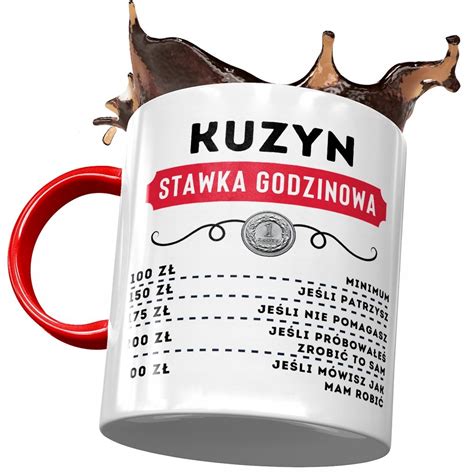 Kubek Czerwony Dla Kuzyna Na Urodziny Na Prezent Z Nadrukiem Ze