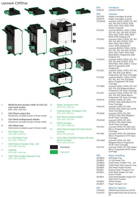 Lexmark Cx951se A3 Wireless Colour Laser Multifunction Printer Print