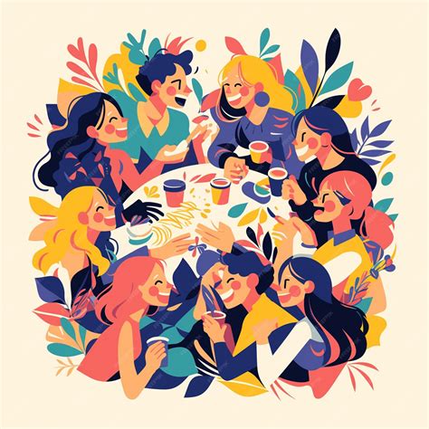 Friends Having A Coffee Shop Meetup Premium Ai Generated Vector Friends Having A Coffee Shop Meetup Premium Ai Generated Vector