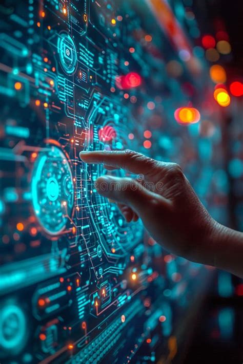 Person Interacting With Futuristic Interface Stock Illustration Illustration Of Innovation