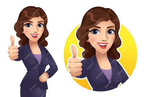 Premium Vector A Woman Showing Thumb Up