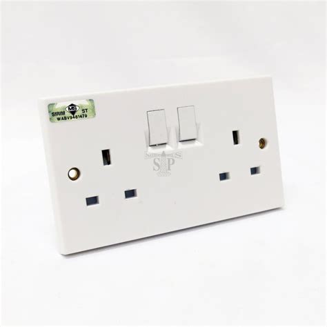 Ums 2213a 13amp 2 Gang Switch Socket [sirim] White