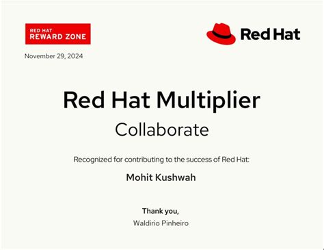 Mohit Kushwah On Linkedin Lifeatredhat Thankyou Redhat Motivation