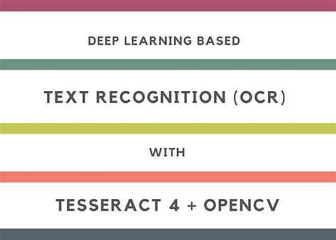 Kanimozhi Uma Phd On Linkedin Deep Learning Based Ocr Text
