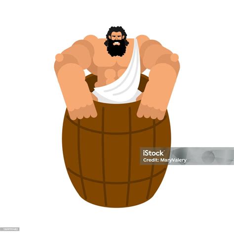 Diogenes Dalam Tong Filsuf Yunani Kuno Ilustrasi Stok Unduh Gambar