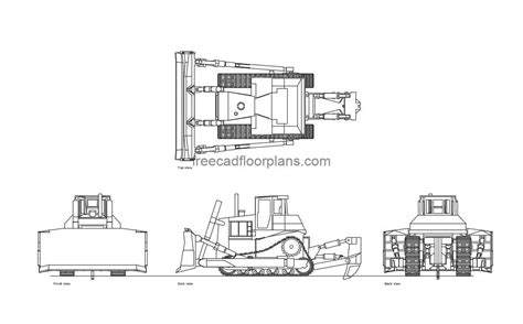 caterpillar crawler dozer free cad drawings