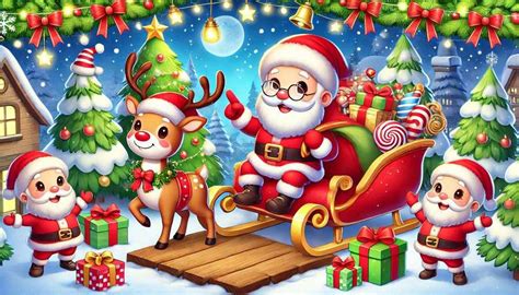 Merry Christmas Cartoon Santa Claus Images Free Download Pngmagic