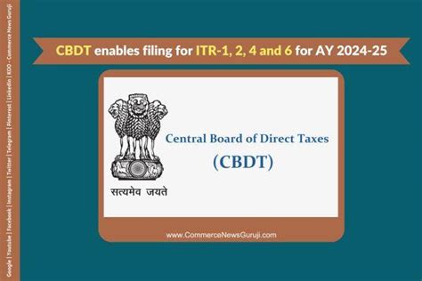 Commerce News Guruji On Linkedin Cbdt Enables Filing For Itr 1 2 4
