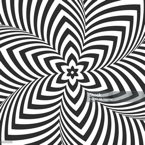 8062004黒と白の線の抽象的な催眠パターン錯視白い背景にオプアートイラスト イラストレーションのベクターアート素材や画像を多数ご用意