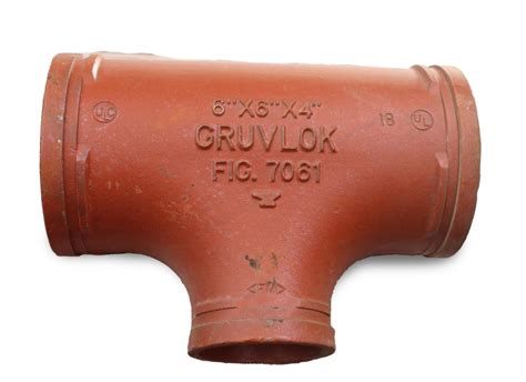 6 X 4 Gruvlok Victaulic Tee 1000 Psi Iron Domestic Branabee