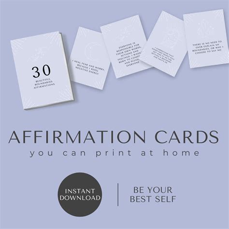 30 Printable Affirmation Cards Boundary Setting Affirmations Etsy