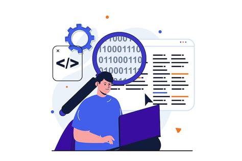Premium Vector Programmer Working Modern Flat Concept For Web Banner