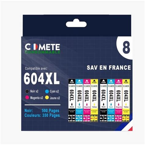 Comete Marque Française 604Xl 8 Cartouches D Encre Compatibles 604