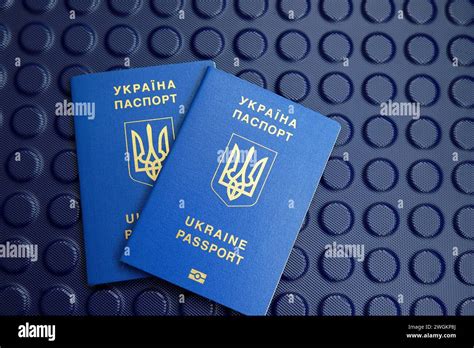 2 Ukrainian Passports With Inscription In Ukrainian Passport Of