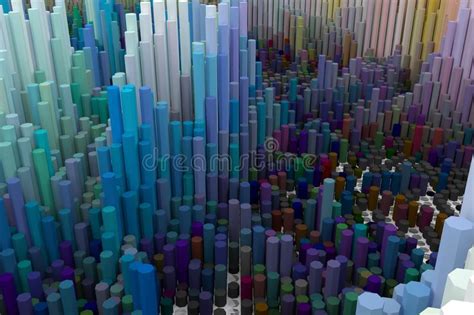 Colorful 3d Rendering Background Abstract Shape Composition Ge Stock Illustration