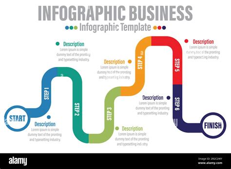 Timeline Infographics Template With 6 Step Or Six Option Workflow Process Chart Stock Vector