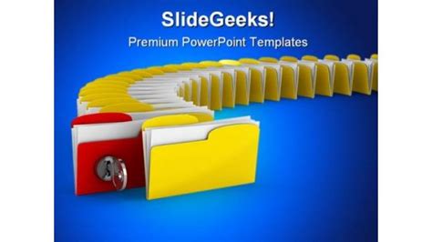 Folder With Key Security Powerpoint Background And Template 1210