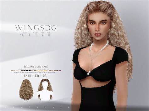 The Sims Resource Wings Er1123 Elegant Curl Hair Sims Hair Sims 4