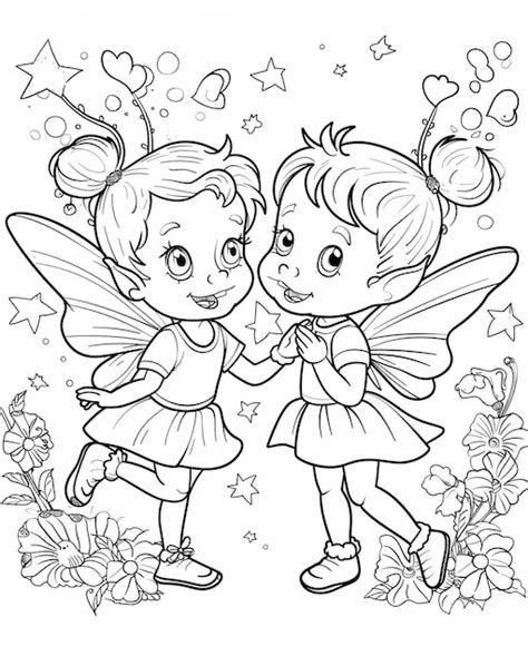 Sweet Girl Line Art Bear Ilustração De Página De Coloração Imagem