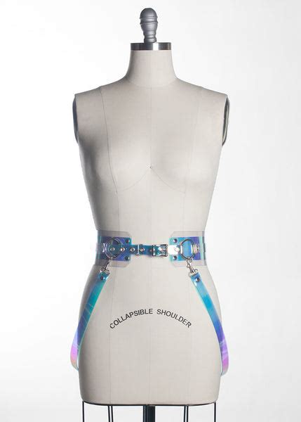 Apatico Holographic Suspension Belt Iridescent Clear Pvc
