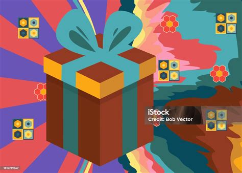 복고풍 70 년대 배경 선물 상자 그루비 홀리데이 1970 년대 아트 템플릿입니다 미니멀리즘 빈티지 디자인 포스터입니다 고풍스러운 컬러 아트웍 1960 1969 년에 대한