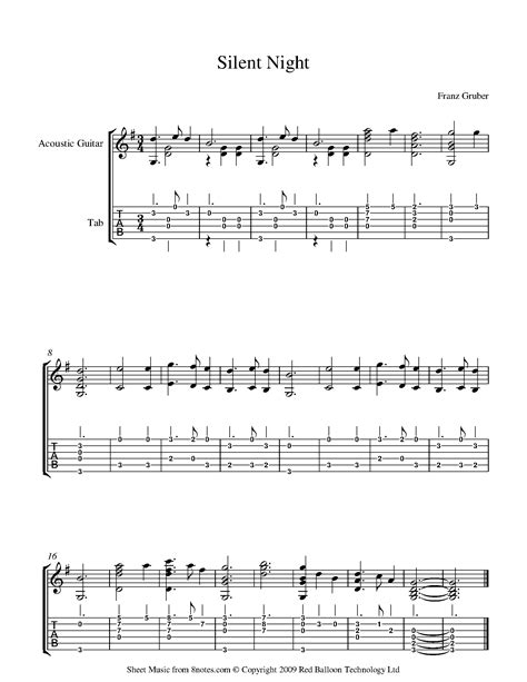 Silent Night Guitar Chords In G