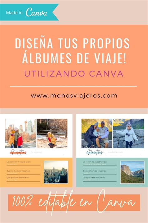 Diseña tus propios álbumes de viaje en Canva Travel photo album Photo album Canva design