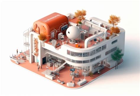 Premium Photo Tech Incubator Isometric Isolated