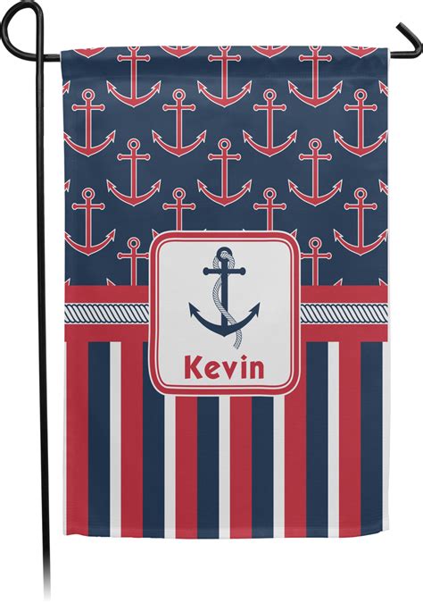 Nautical Anchors And Stripes Garden Flag Single Or Double Sided