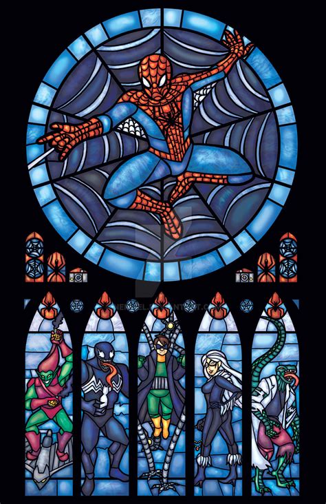 Spiderman Stained Glass Window By Nenuiel On Deviantart