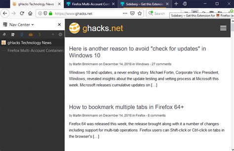 Manage Firefox Tabs Bookmarks And Containers In The Sidebar GHacks