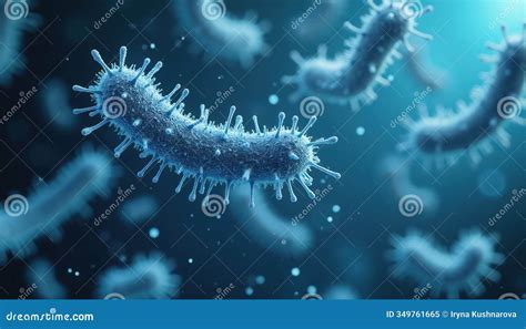 Closeup View Of Escherichia Coli Bacteria Microscopic Illustration