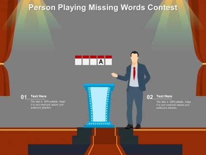 Person Playing Missing Words Contest PowerPoint Presentation And Slides PPT PowerPoint SlideTeam