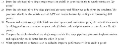 1 Draw The Schematic For A Single Stage Processor And Fill In Your Course Hero