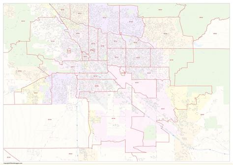 Printable Tucson Zip Code Map