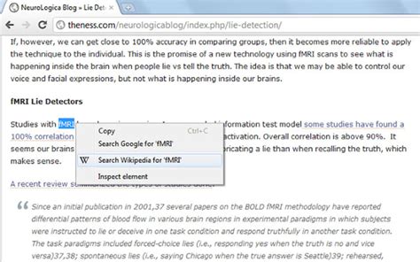 Wikipedia Lookup Context Menu Google Chrome