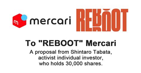 Mercari Reboot~a Proposal To Reboot Merari From Shintaro Tabata～