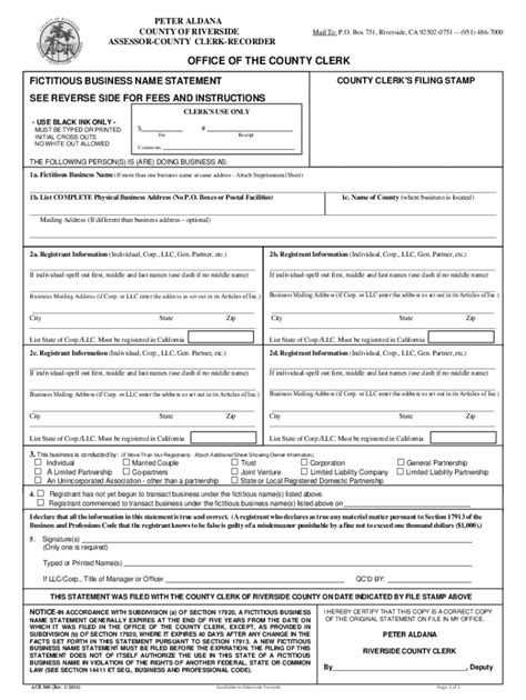 Fillable Online 500 Fictitious Business Name Statementpdf Fax Email